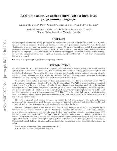 Pdf Real Time Adaptive Optics Control With A High Level Programming Language