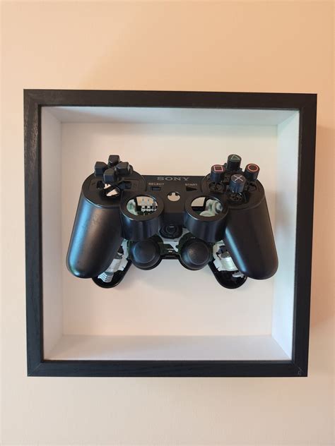 Exploded View Playstation 3 Controller With Frame Disassemble Art Controller Frame Wall Art