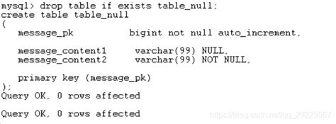 Mysql：简述mysql中的null约束和not Null约束not Null约束可以简写为null Csdn博客