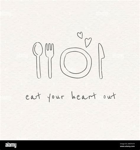 Doodle Cutlery Table Setting Vector Stock Vector Image And Art Alamy