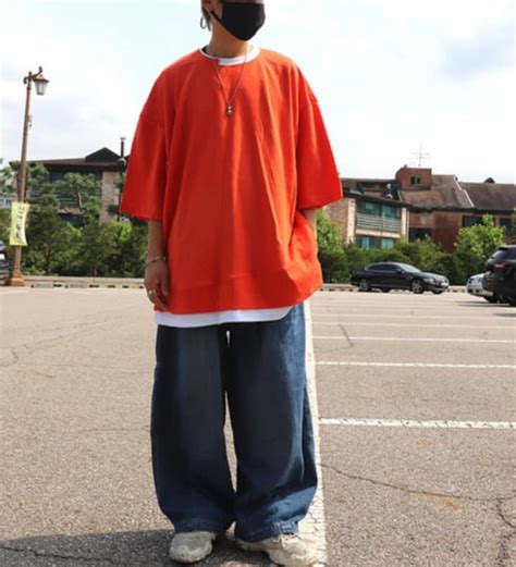 남자옷판다 트임 레이어드 박스티 자체 레이어드 효과 유니크 넥 트임 유니크룩 스트릿룩 레이어드티