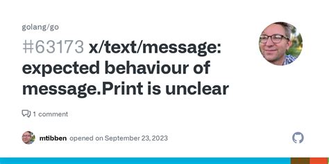 Xtextmessage Expected Behaviour Of Messageprint Is Unclear · Issue 63173 · Golanggo · Github