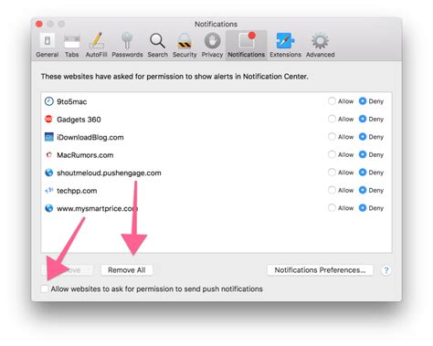 how to disable annoying push notification popups for websites in safari
