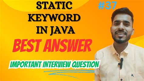 Best Answer What Is Static Keyword In Java Youtube