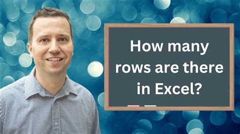 How Many Rows Are There In Excel Youtube