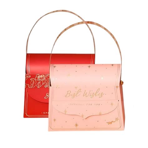 กล่องใส่ขนม ทรงกระเป๋า Best Wish คละสี ขนาด 12x6x9 8cm 5ใบ แพ็ค หยกออนไลน์ Shopee Thailand