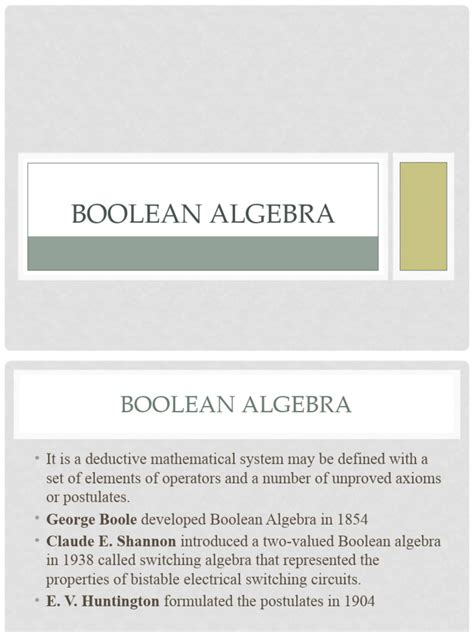 3 Boolean Algebra Pdf Boolean Algebra Teaching Mathematics