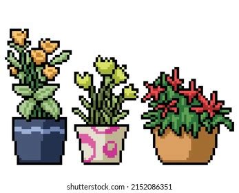 Green Foliage Leaves Pixel Art Set Stock Vector Royalty Free Shutterstock