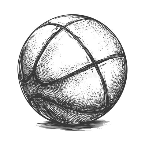 Hand Drawn Sketch Of A Basketball Ball A Detailed Illustration Stock