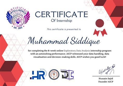Muhammad Siddique Khan On Linkedin Aicp Ai Internship Certificate