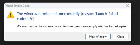 The Window Terminated Unexpectedly · Issue 176215 · Microsoftvscode