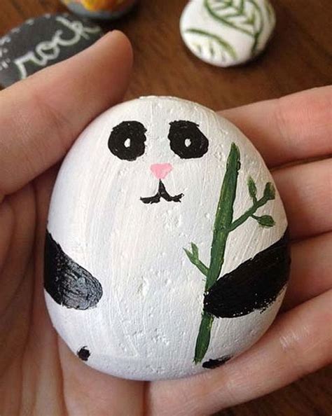 60 Easy Rock Painting Ideas For Inspiration Panda Rock Painting Ideas