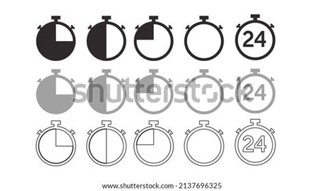Vector Isolated Time Clock Line Icons Stock Vector Royalty Free Shutterstock