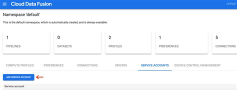 Access Control With A Namespace Service Account Cloud Data Fusion Documentation Google Cloud