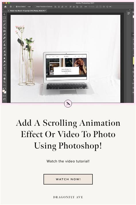 Add A Web Scrolling Animation Effect And Video To A Photo Or Mockup Using