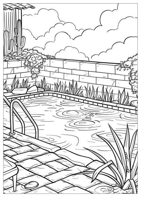 Pool Coloring Pages Dive Into Summer Fun Mrcoloringcom