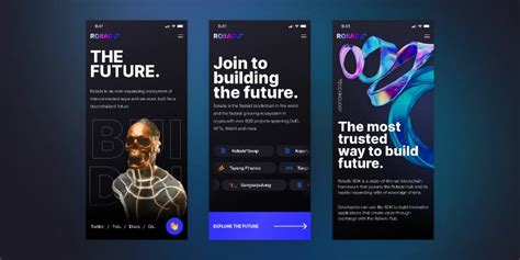 Modern Crypto NFT Figma Mobile Template Dark Mode UI4Free