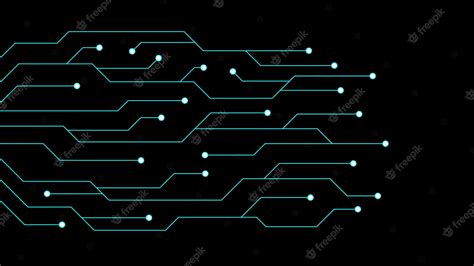 Premium Vector Digital Circuit Board Background Realistic Blue Circuit Board Abstract Flat Design