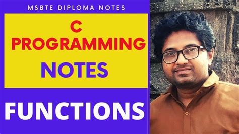 Msbte I Scheme C Programming Notes Functions Youtube