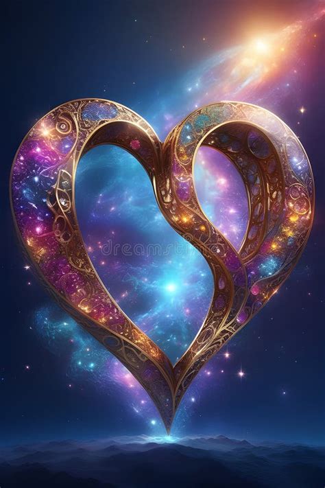 A Love Sign With The Stunning Galaxy Colorful Broken Glass Effect