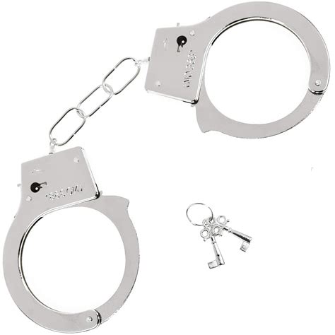 Metal Handcuffs With Keys Toy Police Costume Prop Accessories Metal