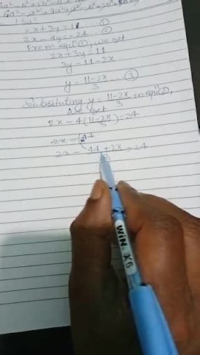 14 Solve 2x3y11 And 2x−4y−24 Filo