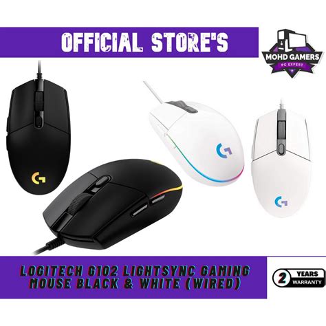LOGITECH G LIGHTSYNC GAMING MOUSE BLACK WHITE WIRED Shopee Malaysia