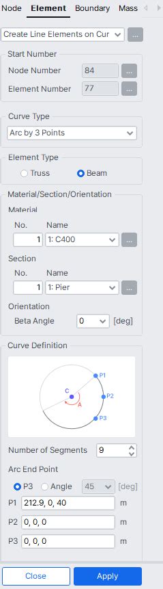 Create Line Elements On Curve Midas Support