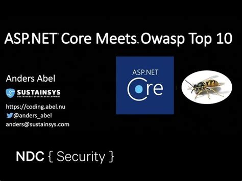 Ndc Conferences Talk Asp Net Core Meets Owasp Top 10 From Ndc Conferences Class Central