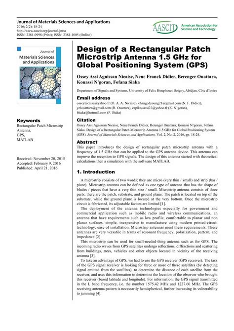 Pdf Design Of A Rectangular Patch Microstrip Antenna 15 Ghz For Filepdf