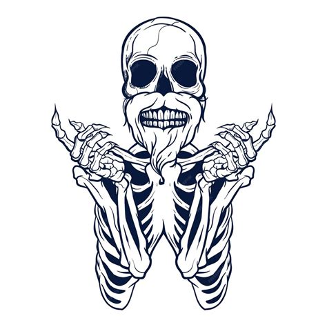 Premium Vector Skull With Beard