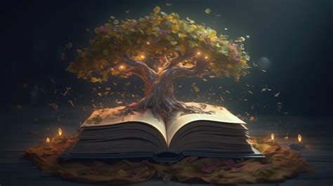 Premium AI Image A Book With A Tree Growing Out Of It
