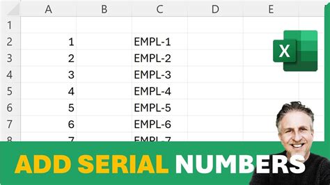 how to add serial numbers in excel 1 2 3 formula for serial numbers in a column youtube