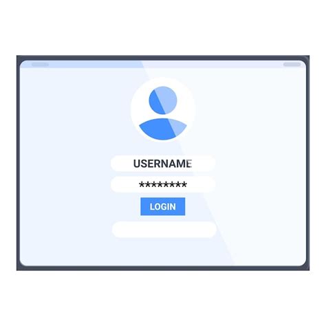 Premium Vector Login Form Appearing On Computer Screen With Username