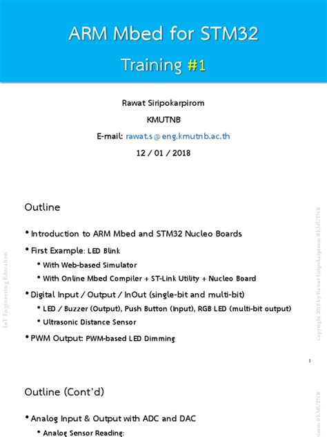 Arm Mbed For Stm32 Training 1 2018 01 12 Pdf Computer Engineering Computer Hardware