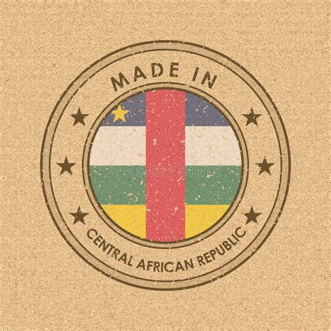 Flag Of Flag Of Central African Republic Round Label With Country Name For Unique National