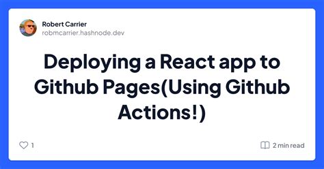 Deploy React App To Github Pages With Github Actions