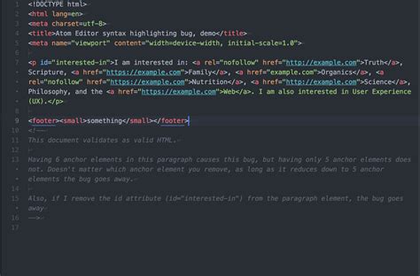 Html Highlighting Breaks And Text Goes Green When More Than 5 Anchor