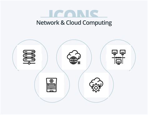 Network And Cloud Computing Line Icon Pack 5 Icon Design Router Device Server Technology