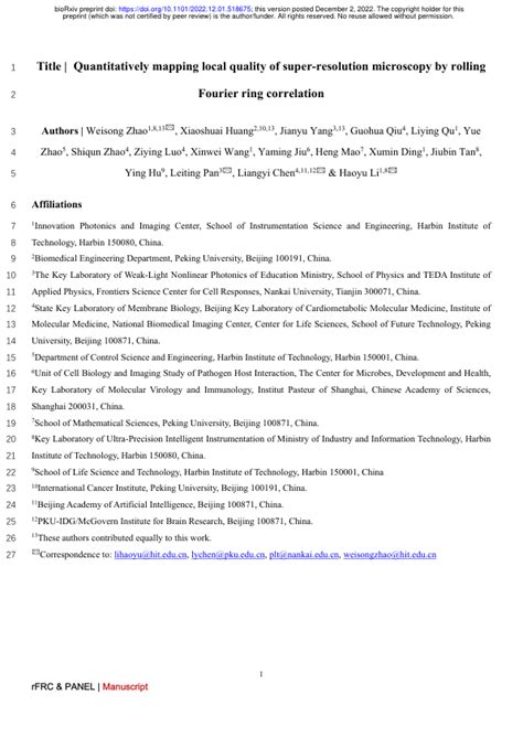 Quantitatively Mapping Local Quality Of Super Resolution Microscopy By Rolling Fourier Ring