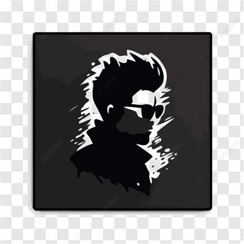 선글라스를 쓴 남자의 검은 실루엣 벡터 흰색 배경에 멋진 단순한 검은색 아이콘 그림자 없음 작은 프레임 중앙 Png 일러스트 및 벡터 에 대한 무료 다운로드