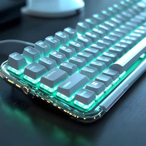 Modern Keyboard With Green Backlight Stock Illustration Illustration Of Closeup Customization