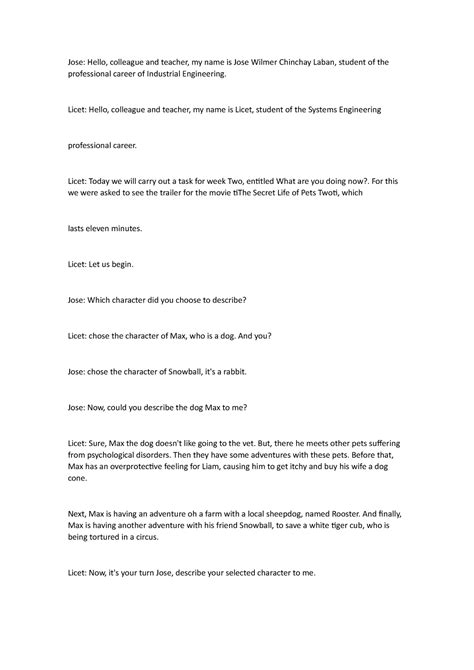 Week 2 Task Assignment What Are You Doing Now Pa Palomino Por Editar Jose Hello