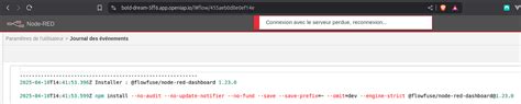 can t install package flowfuse node red dashboard opencore openiap