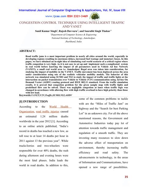 Pdf Congestion Control Technique Using Intelligent Traffic And Vanet