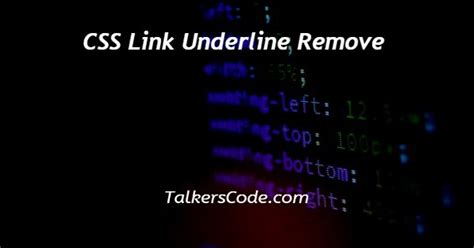 Css Link Underline Remove