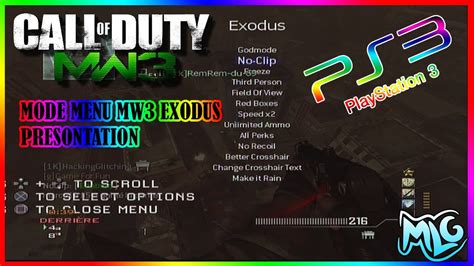 Mod Menu Exodus Mw3 Ps3 Youtube