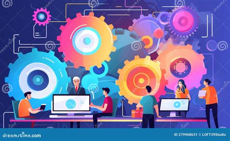 Generative AI Devops Specialists Work Collaboration Stock Illustration Illustration Of Devops