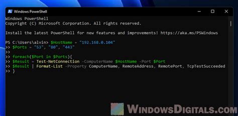 Using Powershell To Test Port Connection Without Telnet