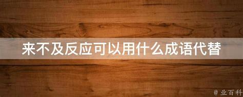来不及反应可以用什么成语代替 业百科